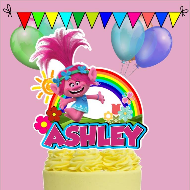 Trolls World Tour Cake Topper, Cake Topper, Birthday Cake, Cupcake ...