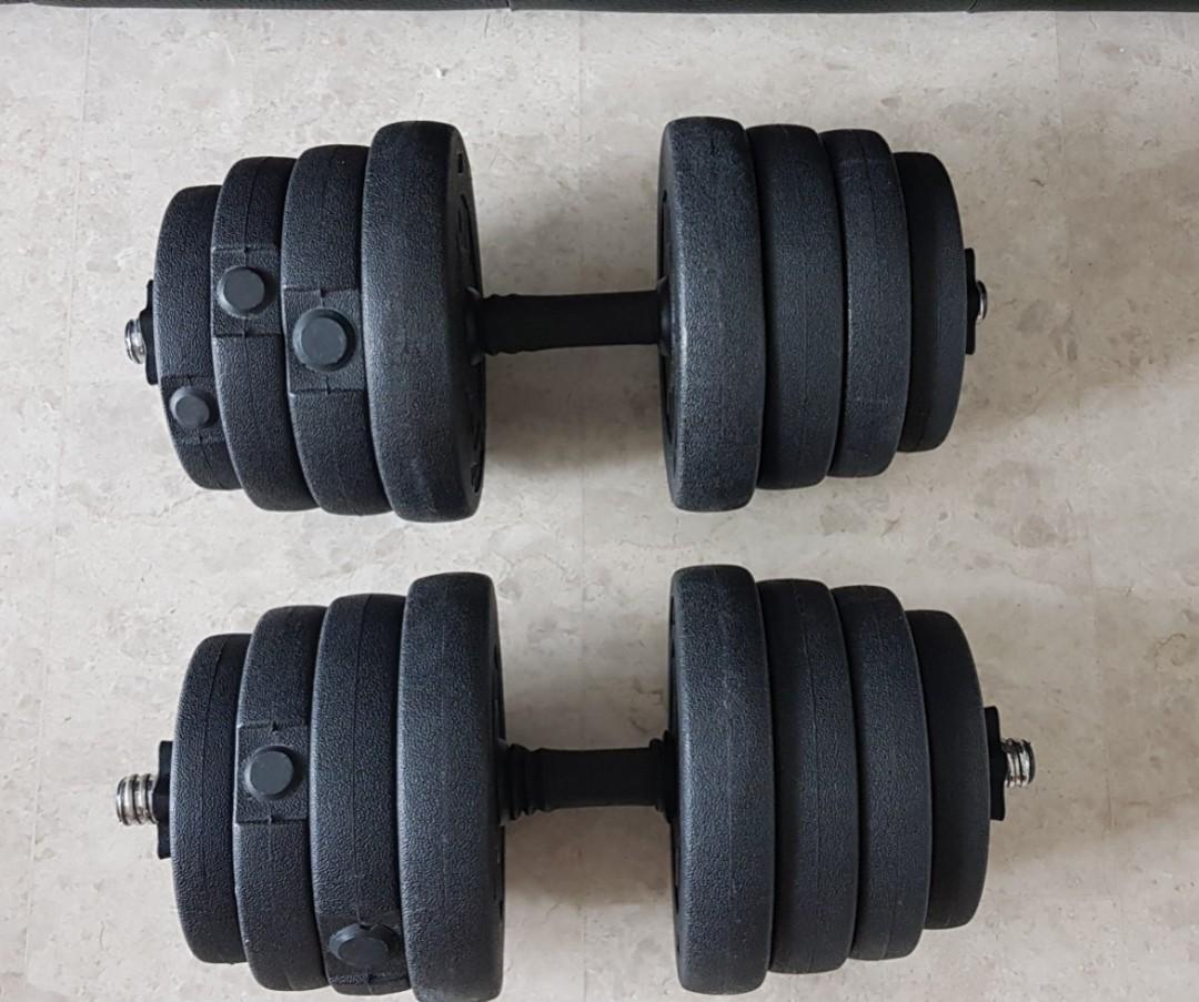 30kg Dumbbell Set, Sports Equipment, Exercise & Fitness, Weights ...
