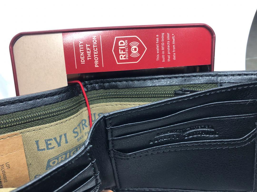 現貨 Levi’s Leather Men Zipper Coin Wallet Black 美國入口真皮男裝男仕銀包錢包, 男裝, 袋, 腰 ...