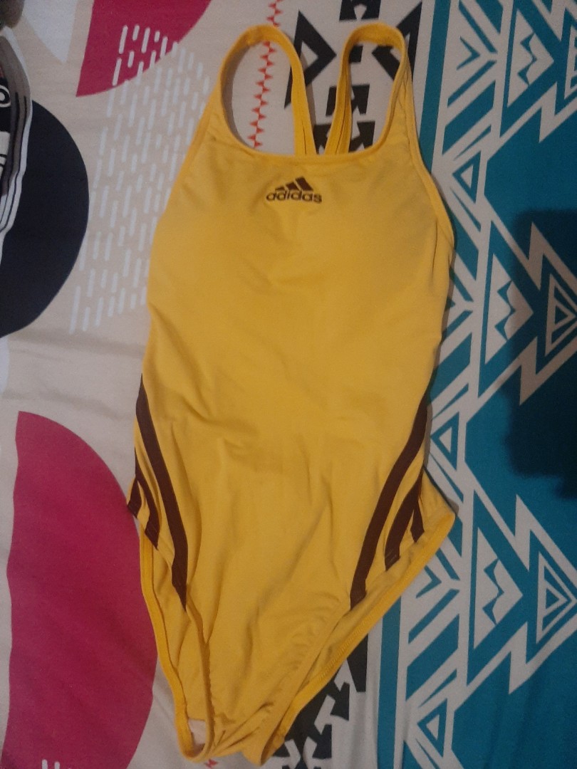 adidas one piece mustard color, Men's Fashion, Activewear on Carousell