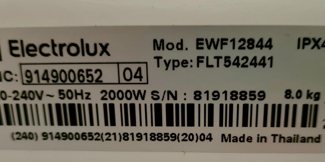Electrolux 8kg frontload washing machine, model EWF12844, TV & Home ...