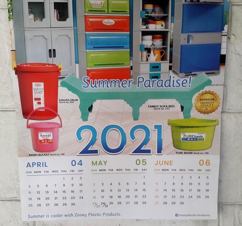 FREE Zooey 2021 Wall Calendar, Free Items on Carousell