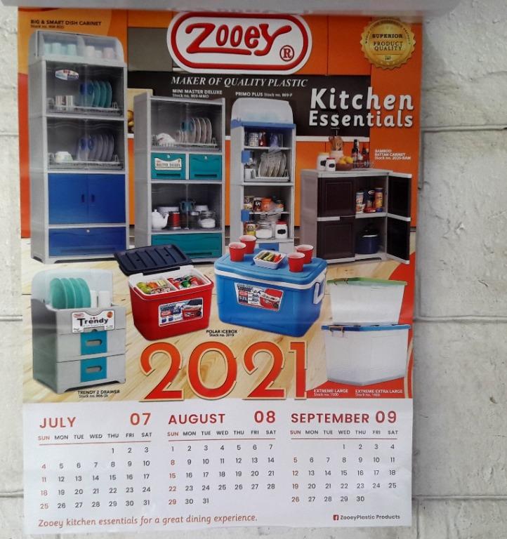 FREE Zooey 2021 Wall Calendar, Free Items on Carousell
