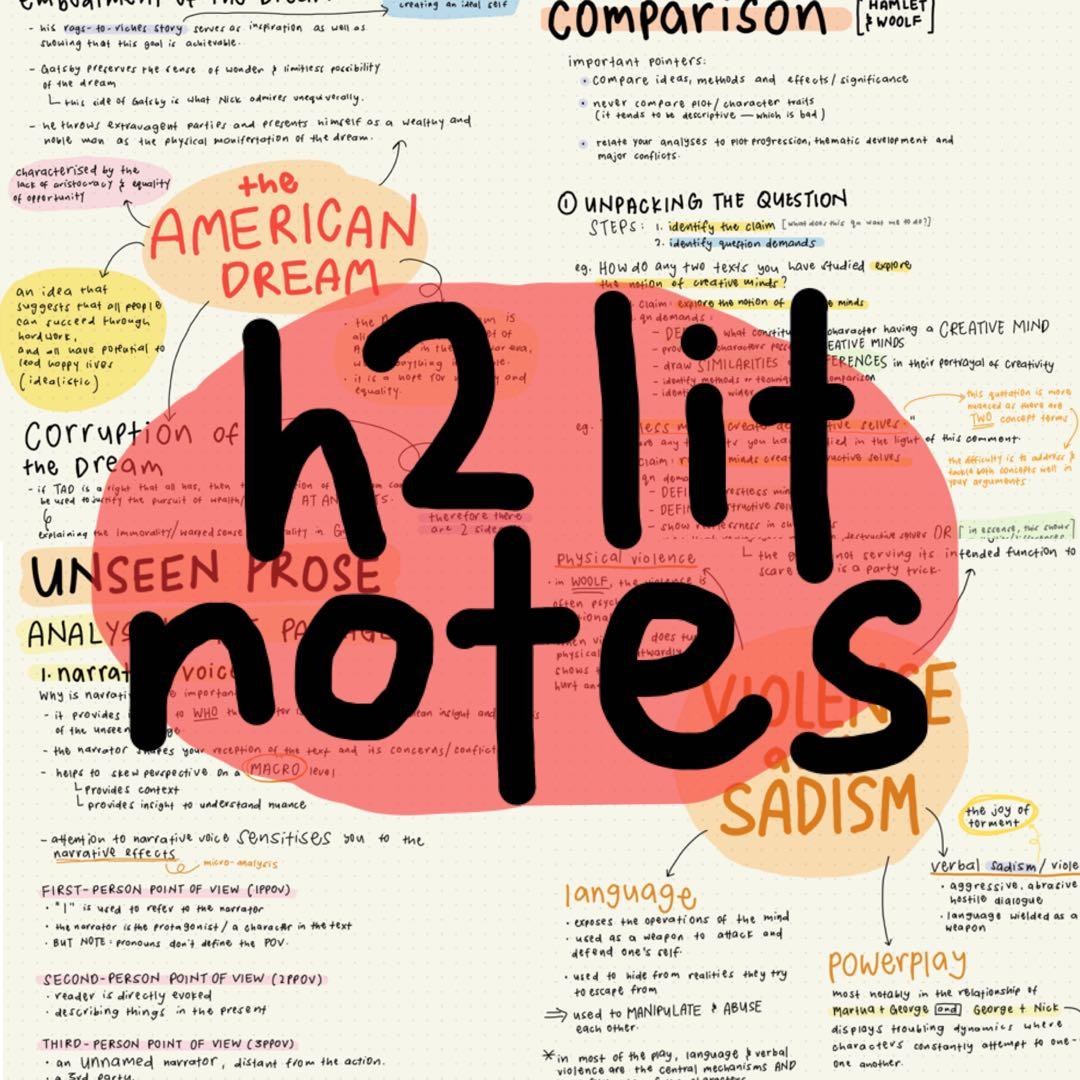 H2 LITERATURE IN ENGLISH NOTES, Hobbies & Toys, Books & Magazines ...