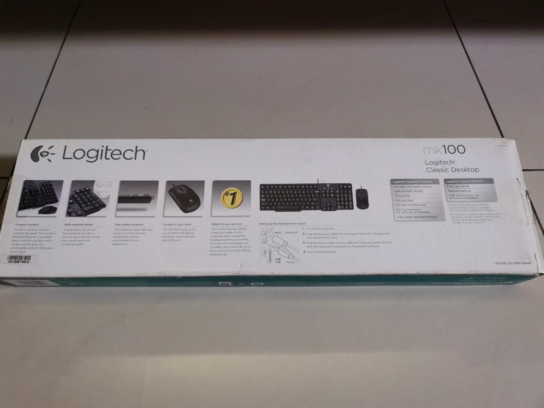 Logitech Classic Desktop Keyboard + Mouse [Combo Set] MK100, Computers ...