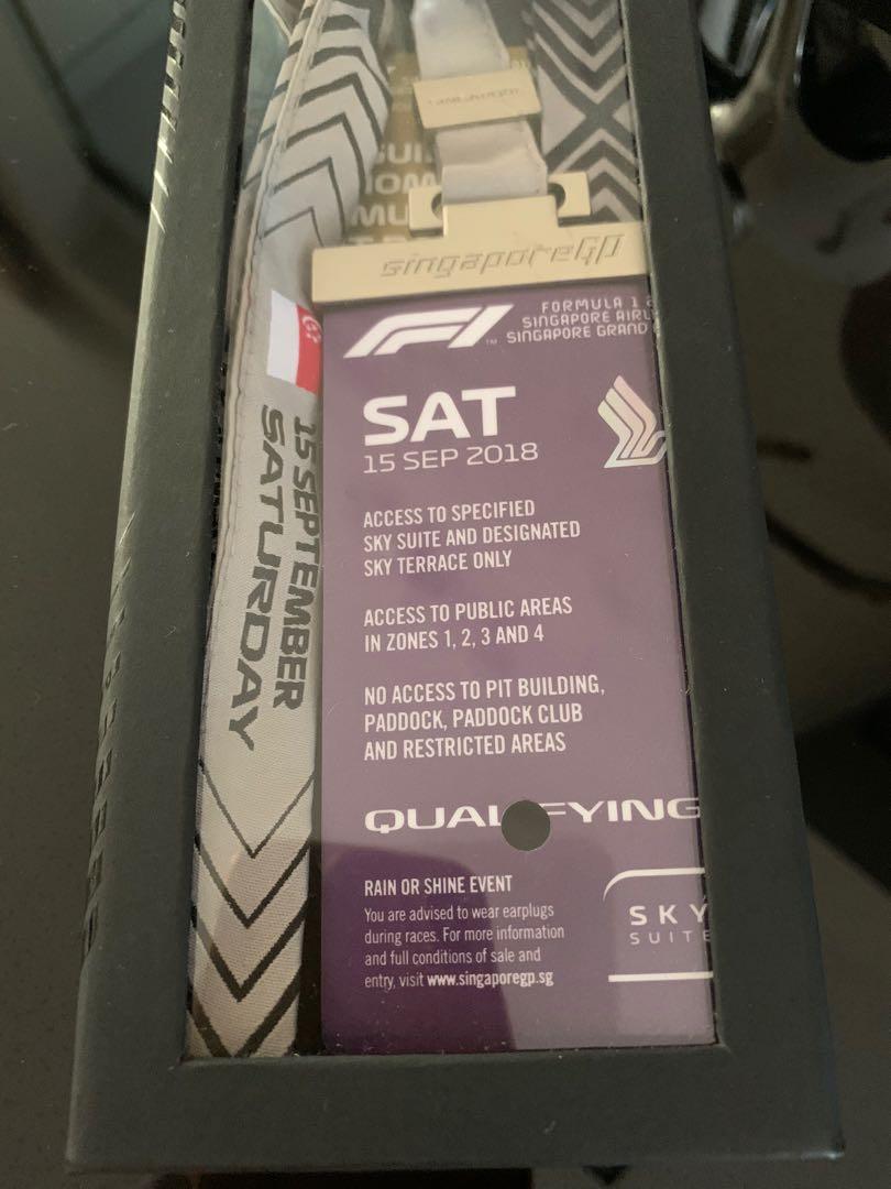 VIP Sky Suite - F1 Singapore Grand Prix Formula One Lanyard Tag Pass ...