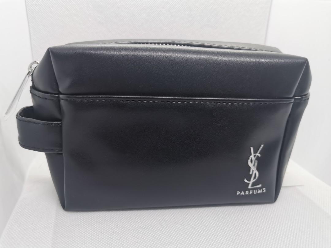 Last set - YSL Yves Saint Laurent Black Men Pouch Leather Effect with ...