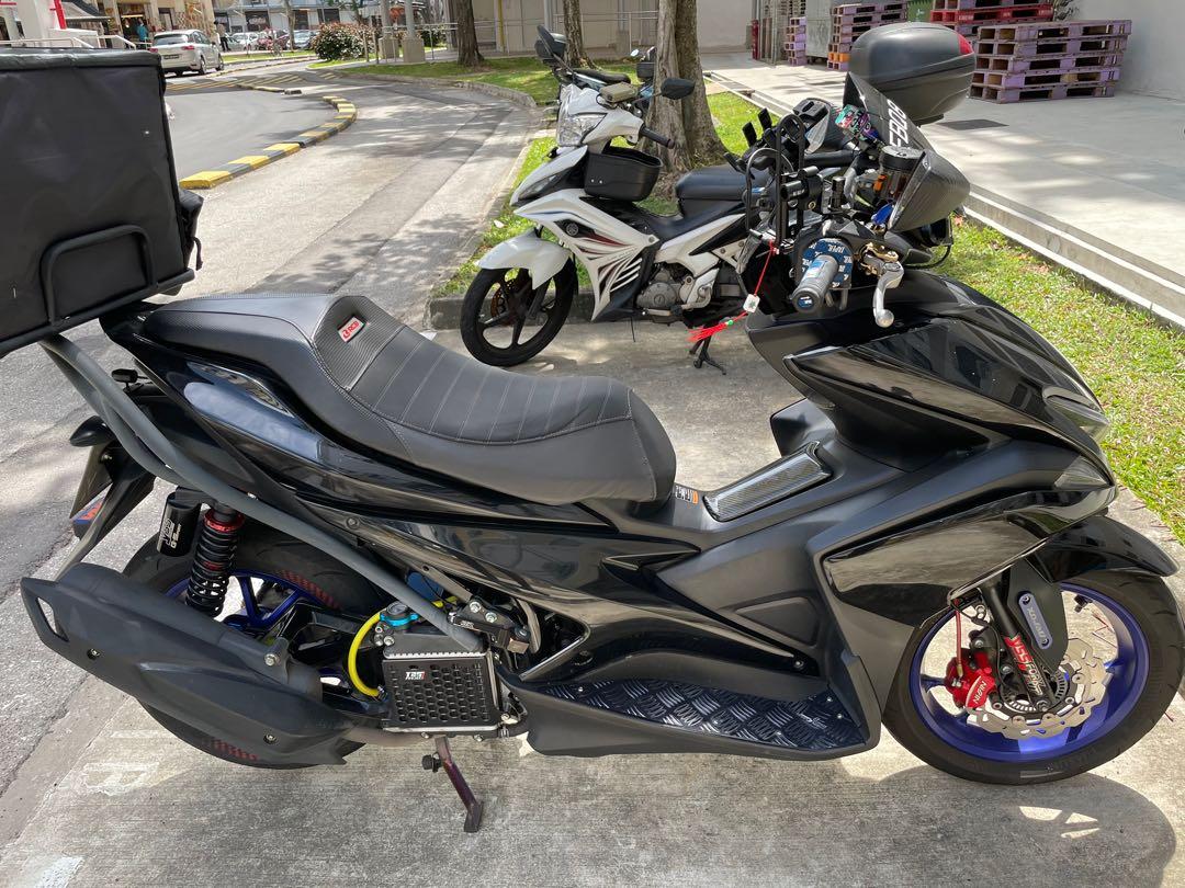 Aerox Full Black Glossy Original Coverset, Motorcycles, Motorcycles for ...