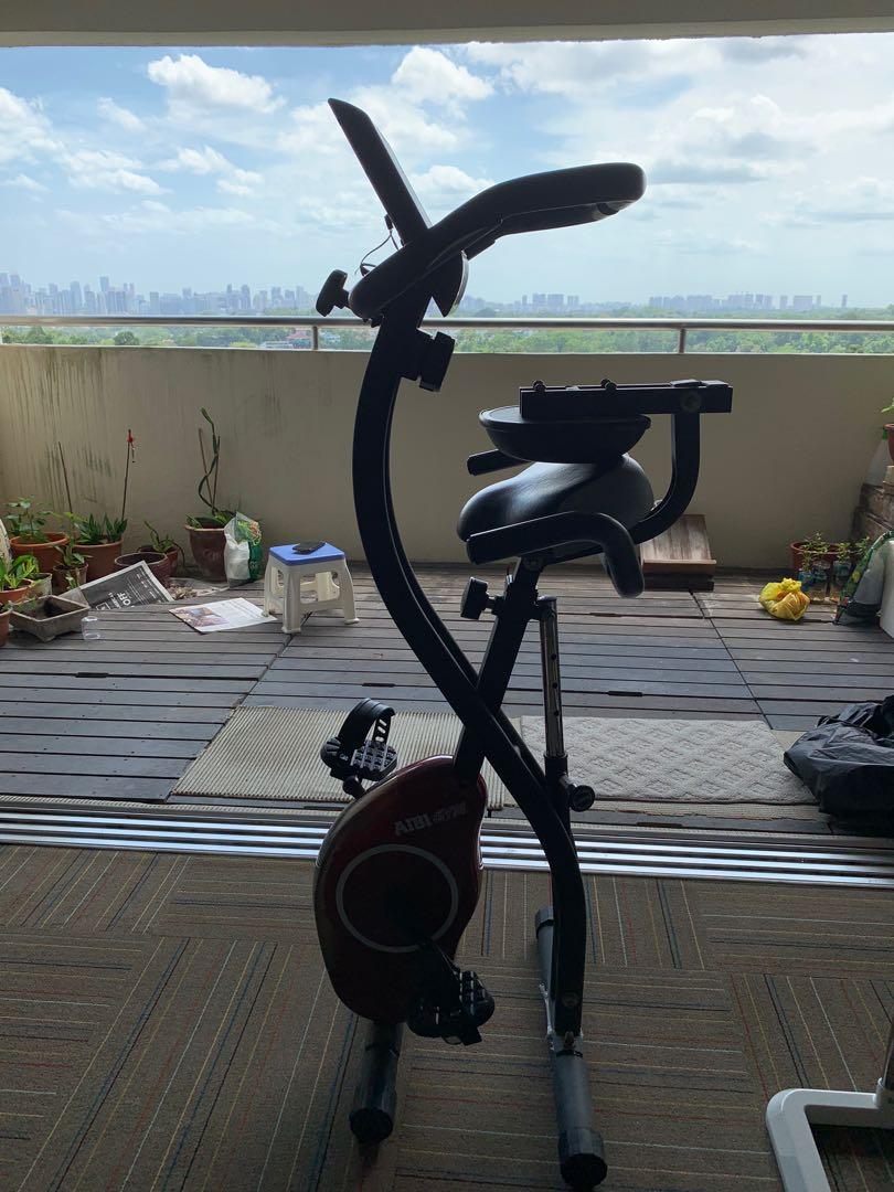 AIBI GYM FOLDABLE UPRIGHT RECUMBENT BIKE, Sports Equipment, Exercise ...
