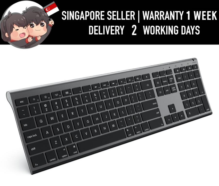 JELLY COMB K15G-3 Multi-Device Bluetooth Keyboard (Space Gray), Multi ...