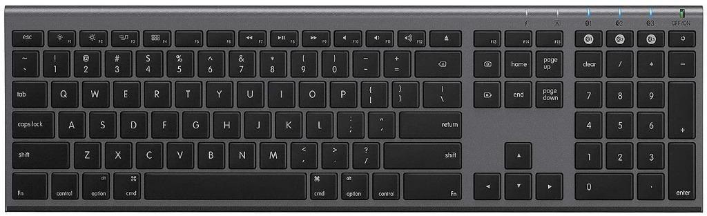 JELLY COMB K15G-3 Multi-Device Bluetooth Keyboard (Space Gray), Multi ...
