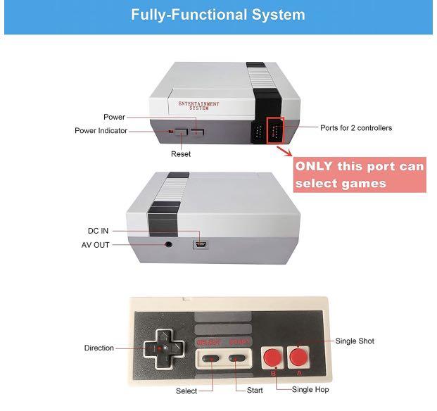 KANSUM Classic Mini Retro Game Console with Built-in 620 Games and 2 ...