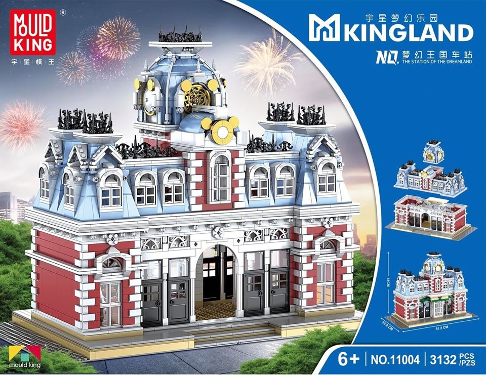 Mould King Central Train Station House Castle City Building Model Kit ...