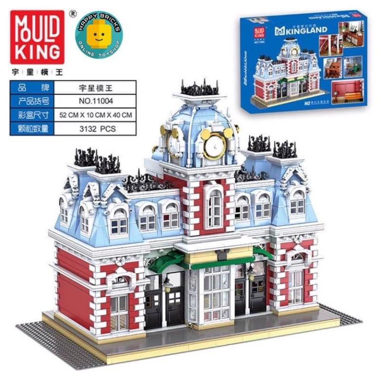 Mould King Central Train Station House Castle City Building Model Kit ...