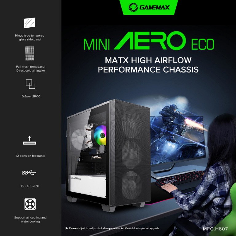NEW | GAMEMAX AERO MINI ECO | MATX PC BUDGET CHASSIS COMPONENT CASING ...