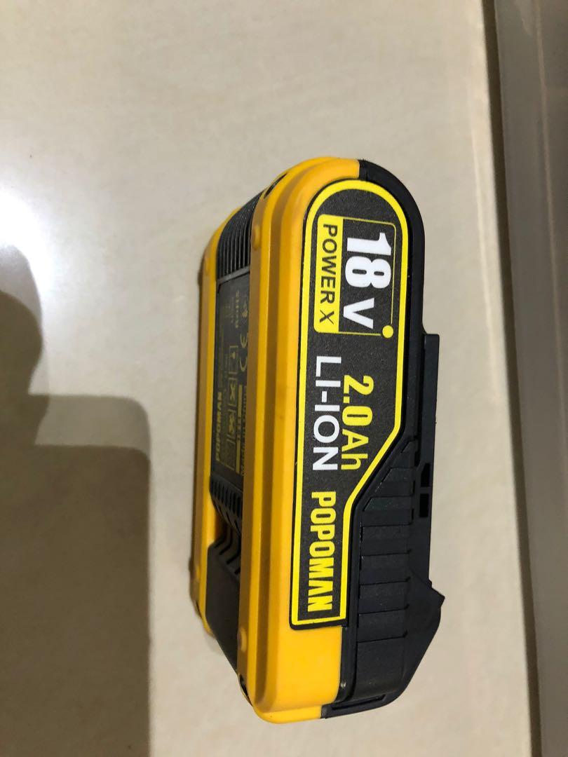 Popoman 18v MAX 2.0 Ah Lithium Ion Battery-Pack, Rechargeable ...