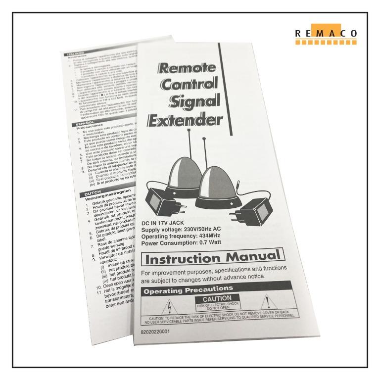 Remaco IRE-120 Remote Control Signal Extender, TV & Home Appliances, TV ...