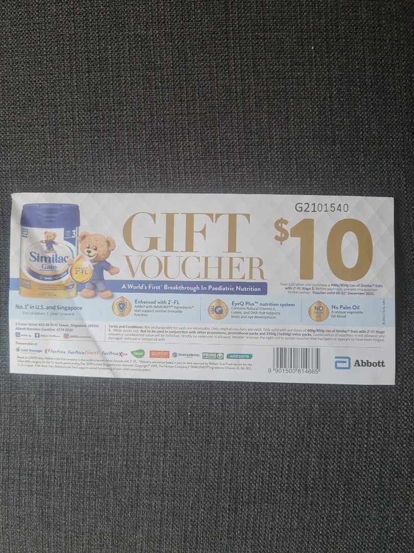 Similac Gain Stage 3 Gift Voucher, Babies & Kids, Nursing & Feeding ...