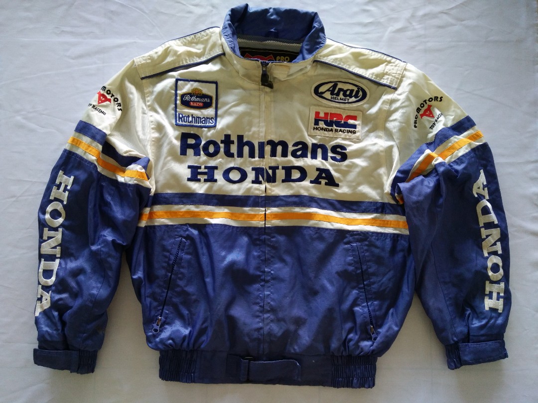 Vintage Rothmans Honda Jacket Racing Yamaha Suzuki Arai Kawasaki Race, Men's Fashion, Tops ...