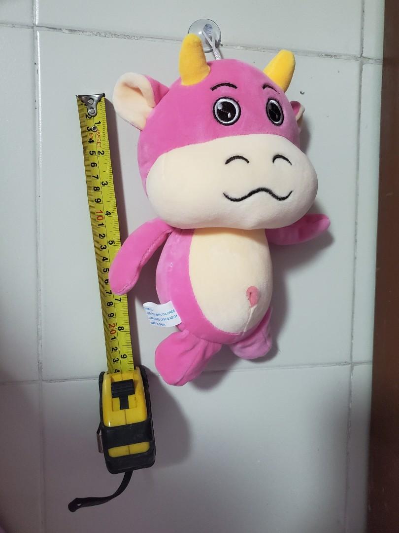 Chinese new year cny cute pink cow plushie soft toy, Hobbies & Toys ...