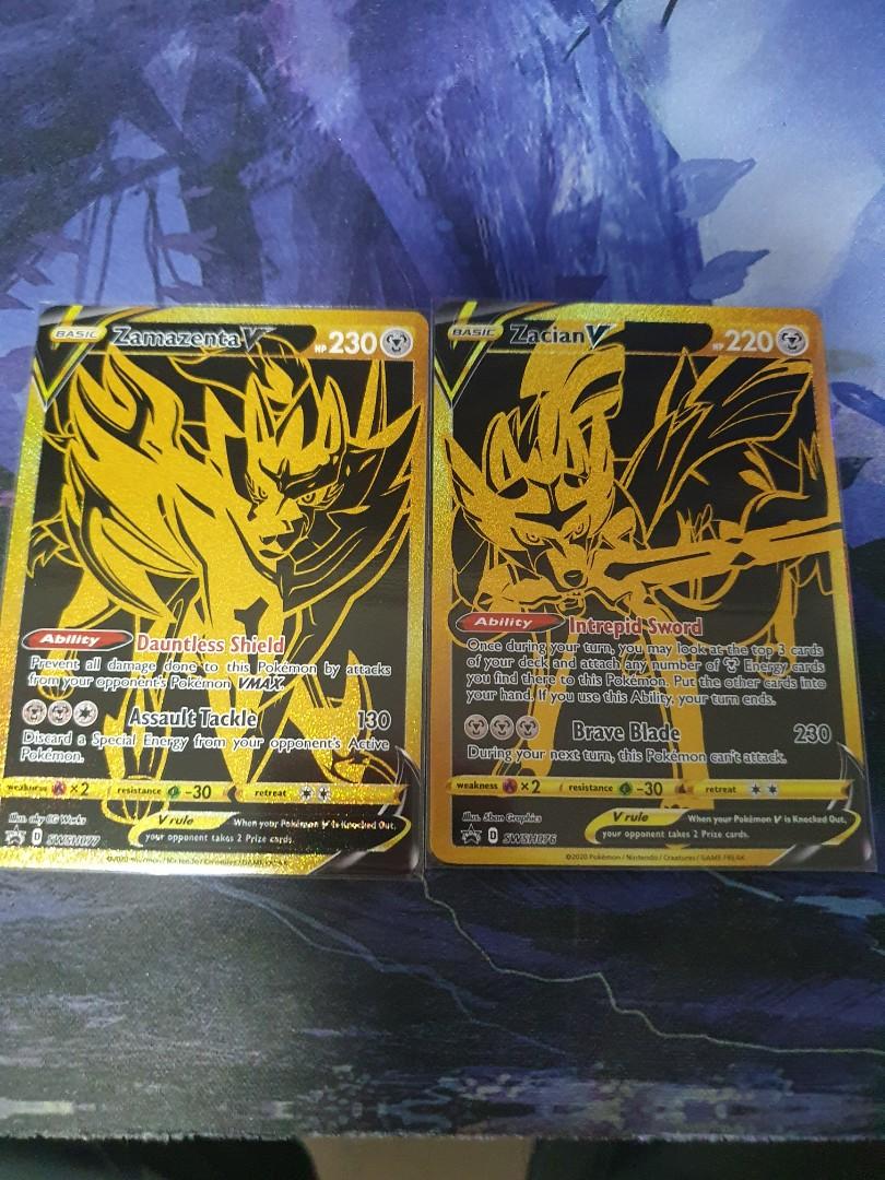 Zacian & Zamazenta promo gold card, Hobbies & Toys, Toys & Games on ...