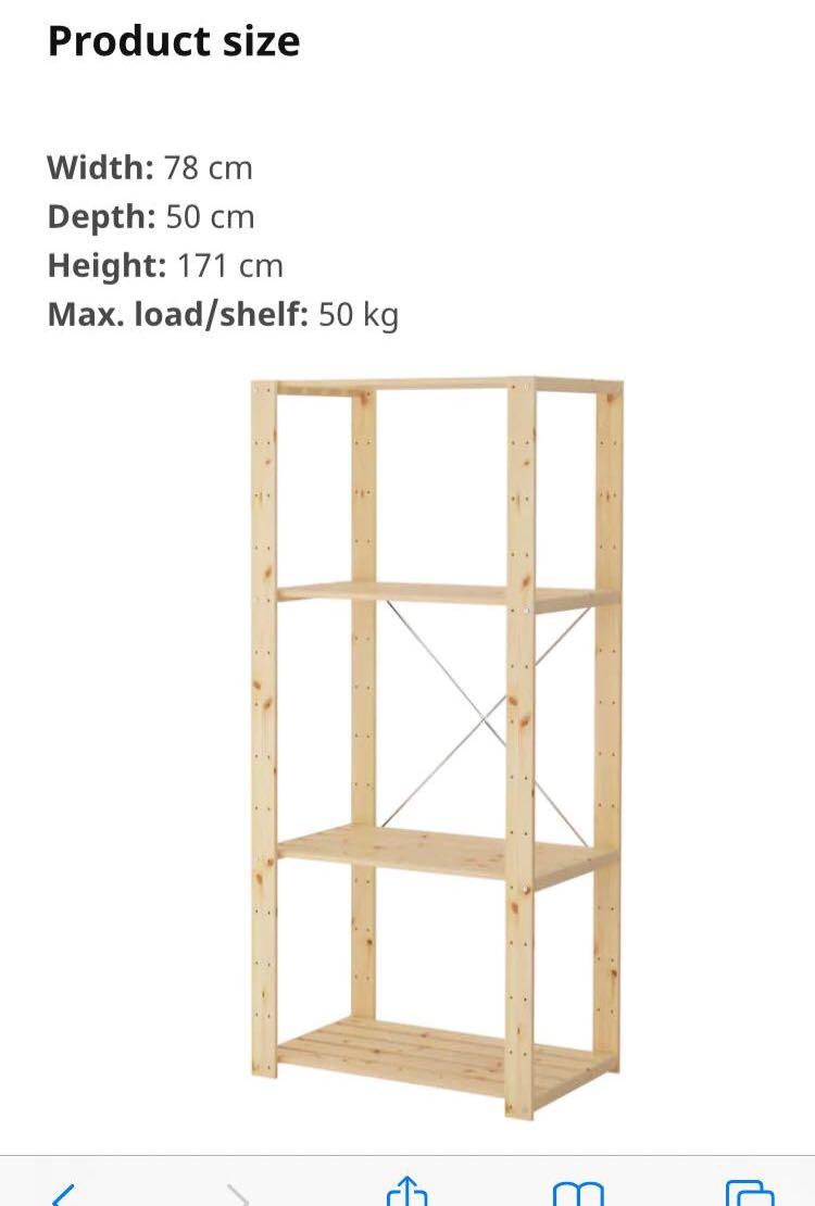 IKEA - HEJNE Storage Shelves, assembled , Furniture & Home Living ...
