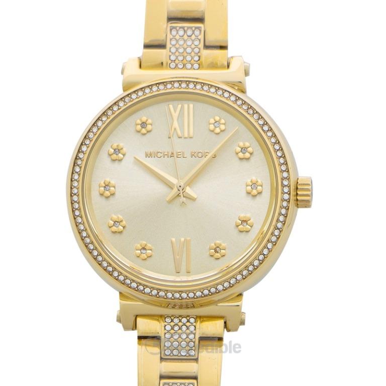 [NEW] Michael Kors Sofie Quartz Gold Dial Paved Crystal Ladies Watch ...