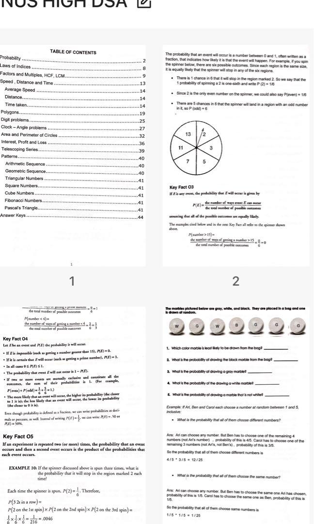 Learning Lab DSA notes ; NUSHigh DSA notes with answers, Hobbies & Toys ...