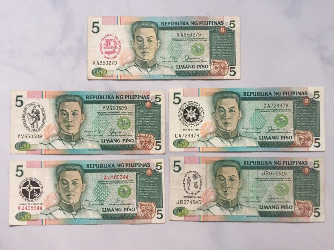 Philippine 5 pesos | Overprint, Hobbies & Toys, Memorabilia ...