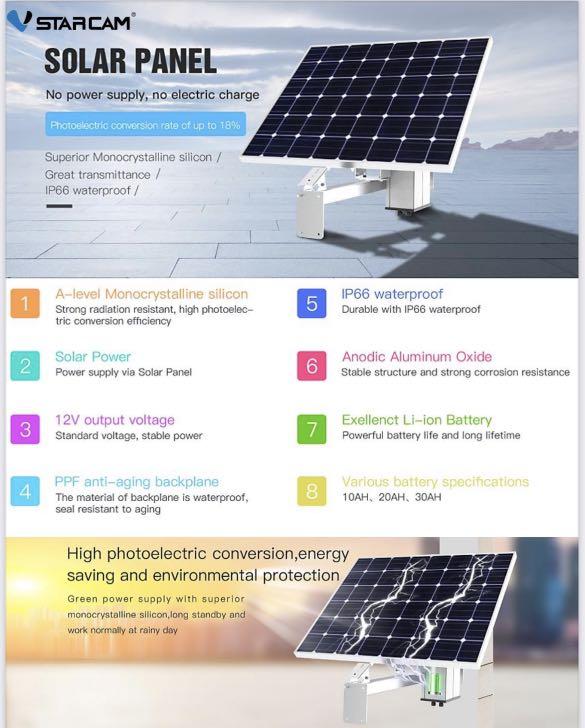 Vstarcam 4G Solar IP Camera [4G Sim Card Slot Wireless CCTV, 12V 60W ...
