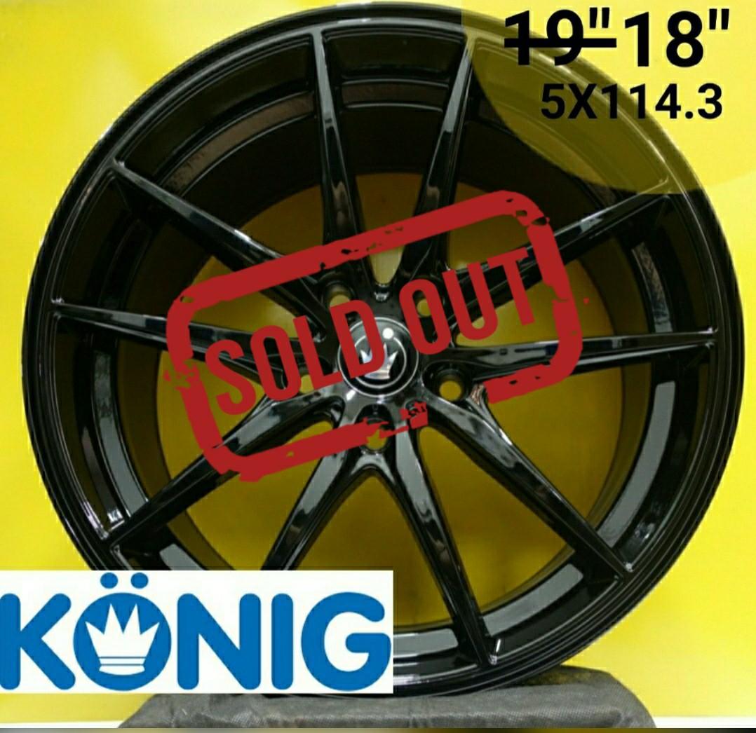 18" Konig Oversteer 5x114.3 Gloss Black rims, Car Accessories, Tyres ...