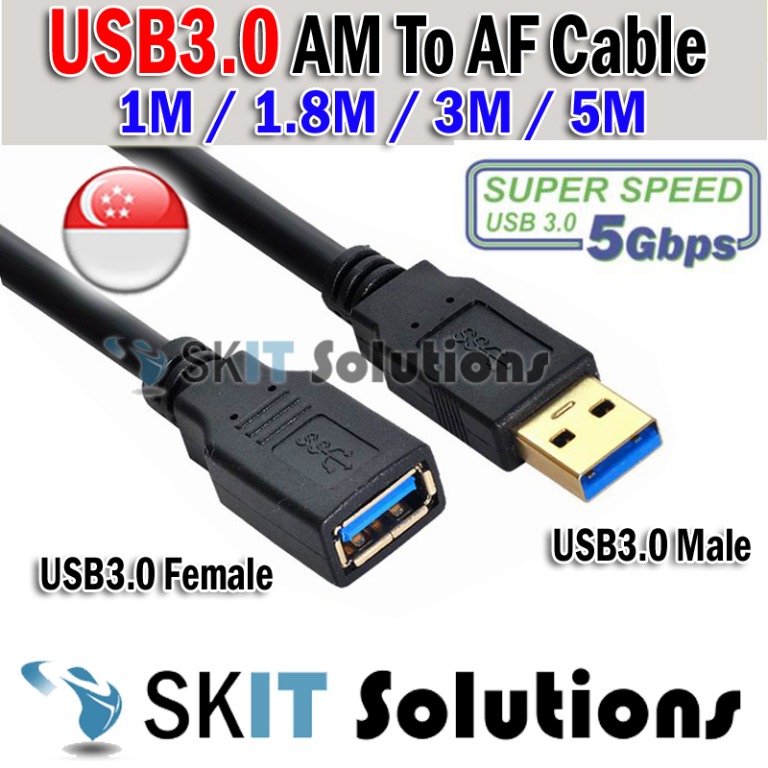 USB Extension Cables USB 3.0 Male to Female Extension USB Extender 3.0 Cable, Computers & Tech ...