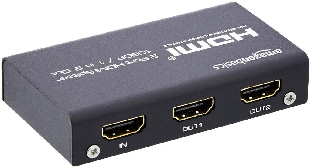 AmazonBasics - Dual USB to HDMI Splitter (1080P, 1 x 2), Computers ...