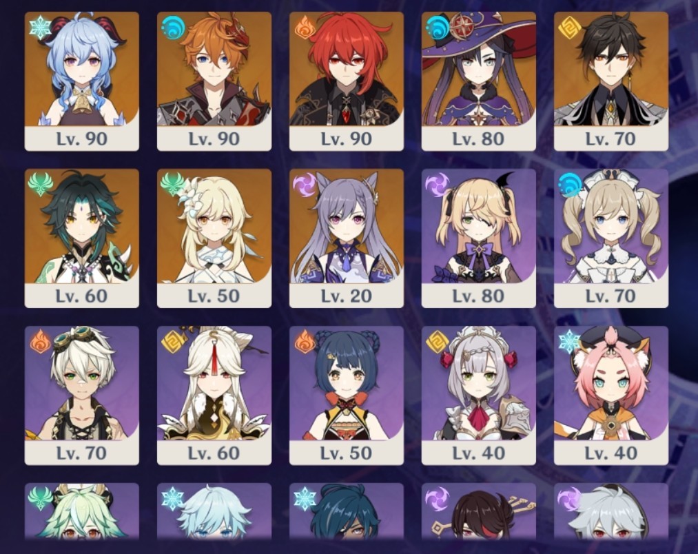 AR54 Diluc, Zhongli, Mona, Childe, Keqing, Ganyu and Xiao | Genshin ...