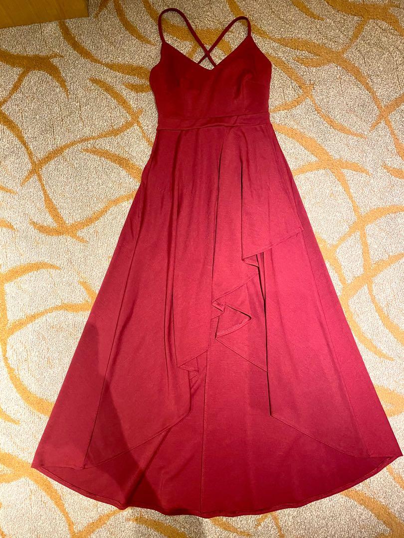 Airspace Cross-back Red Dress, Women's Fashion, Tops, Sleeveless on ...