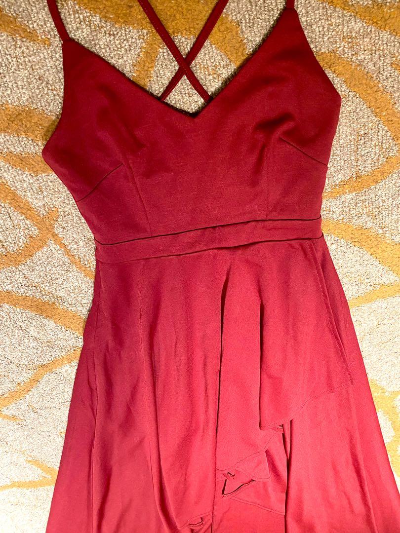 Airspace Cross-back Red Dress, Women's Fashion, Tops, Sleeveless on ...