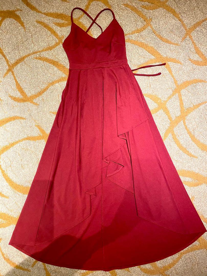 Airspace Cross-back Red Dress, Women's Fashion, Tops, Sleeveless on ...