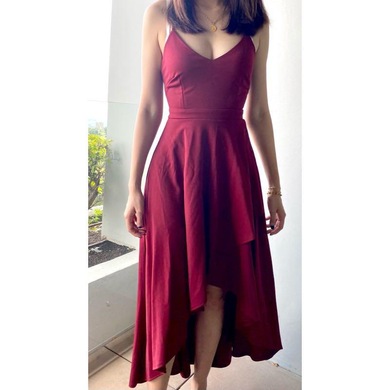 Airspace Cross-back Red Dress, Women's Fashion, Tops, Sleeveless on ...