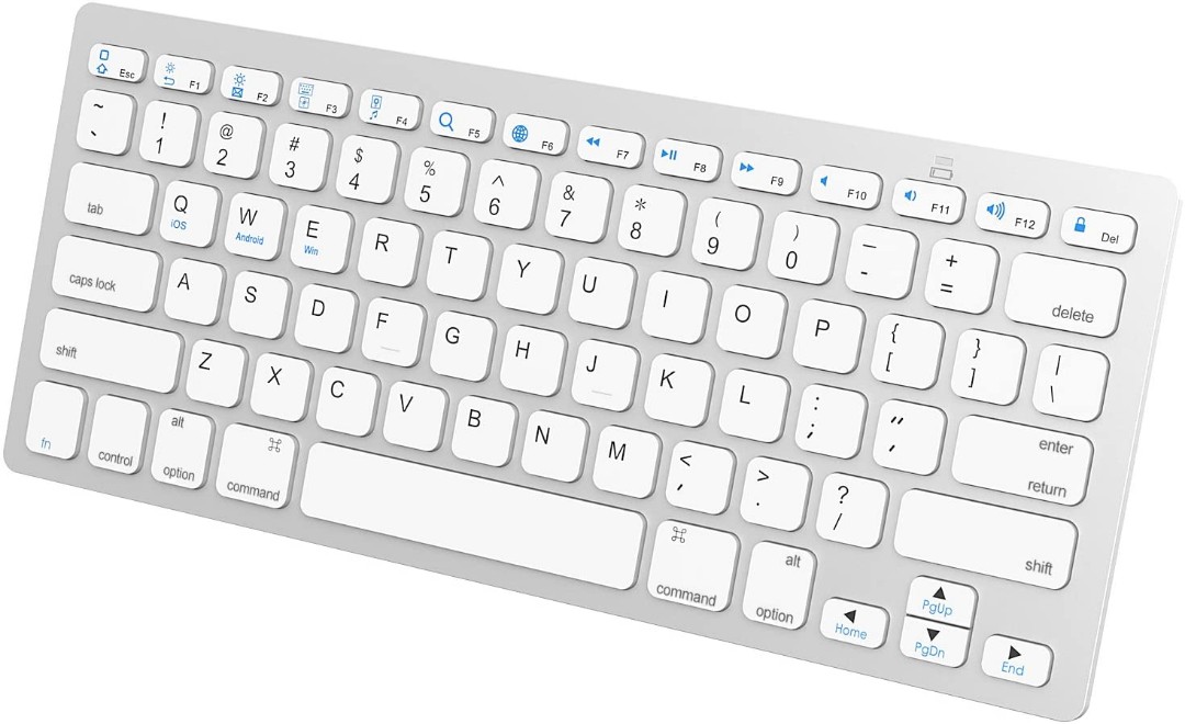 JETech 2156- Universal Bluetooth Wireless Keyboard, Portable, White ...