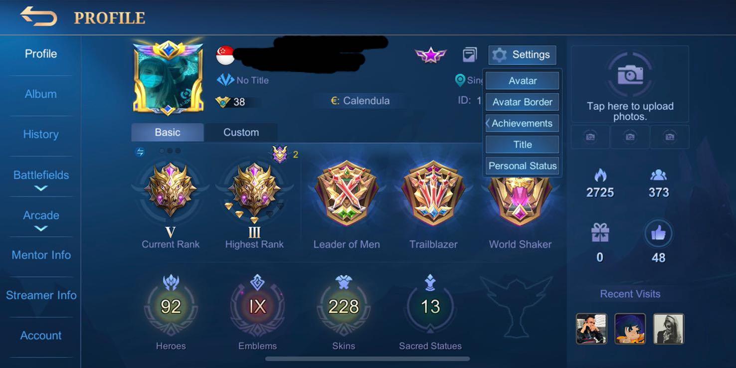 Mobile legend account, Video Gaming, Gaming Accessories, Game Gift ...