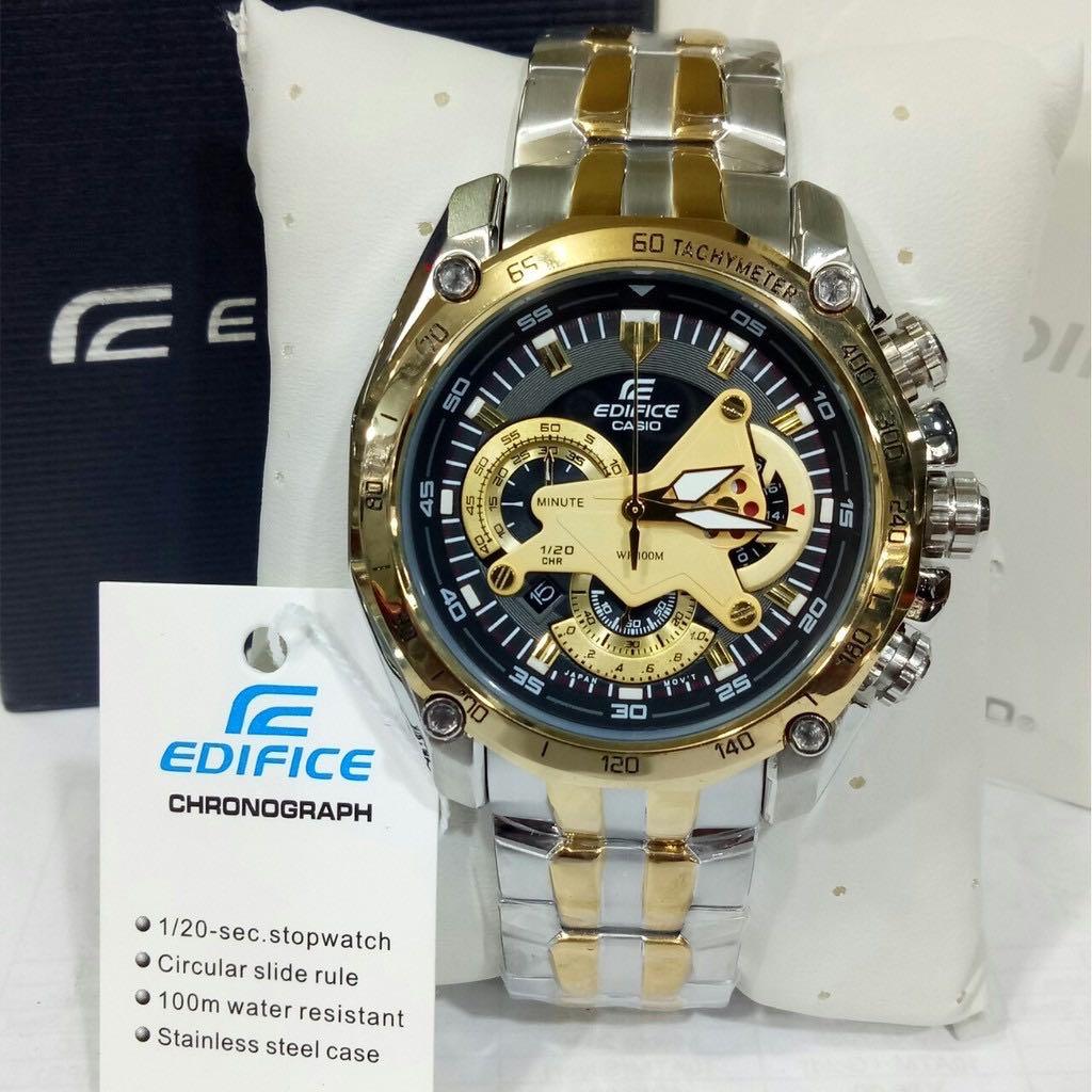 Original 100% Casio Edifice EF 550D Gold Watch, Fesyen Pria, Jam Tangan ...