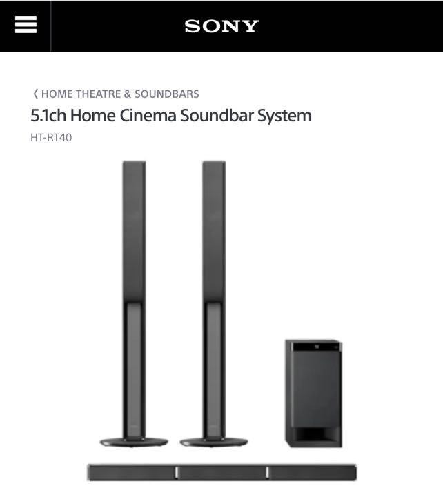 SONY HT-RT40: 5.1ch Home Cinema Soundbar System, 音響器材, Soundbar、揚聲器、藍牙 ...