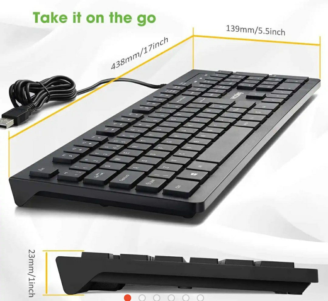 Victsing Wired Keyboard PC206A USB Keyboard Wired, Computers & Tech ...