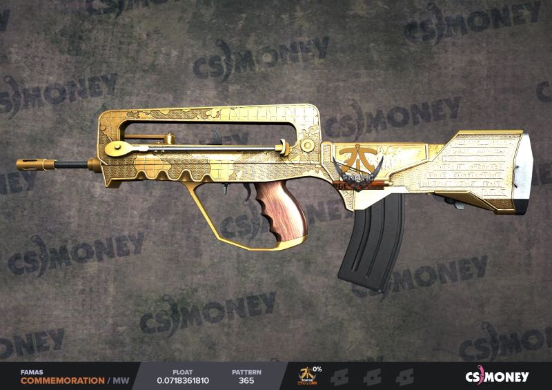**0.071 FLOAT 99.9% FN** FAMAS Commemoration MW CSGO SKINS KNIFE, Video ...