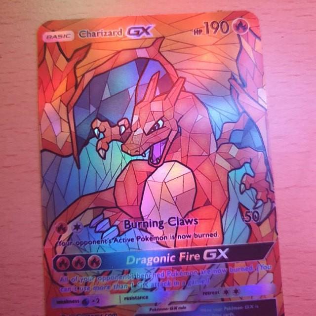 Charizard GX - Stain Glass Art custom Pokemon tcg, Hobbies & Toys, Toys ...