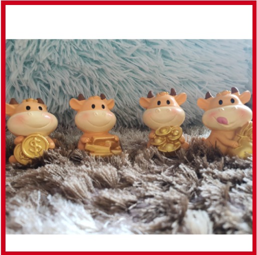 CNY Chinese New year cute Cow / Ox / Moo moo figurines cake topper ...