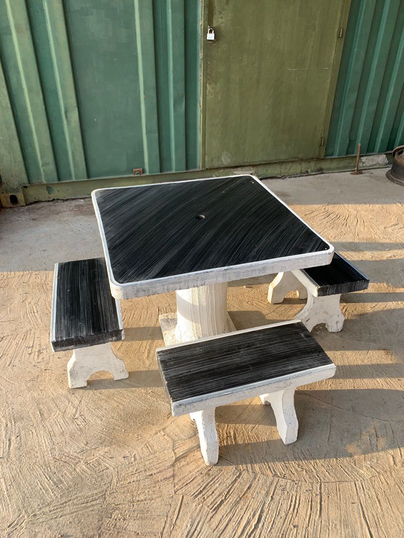 Concrete Garden set ( New ), Furniture & Home Living, Furniture, Tables ...