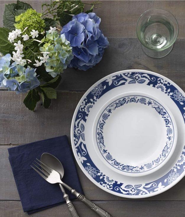 Corelle Service for 6 True Blue Dinnerware Set, Furniture & Home Living ...