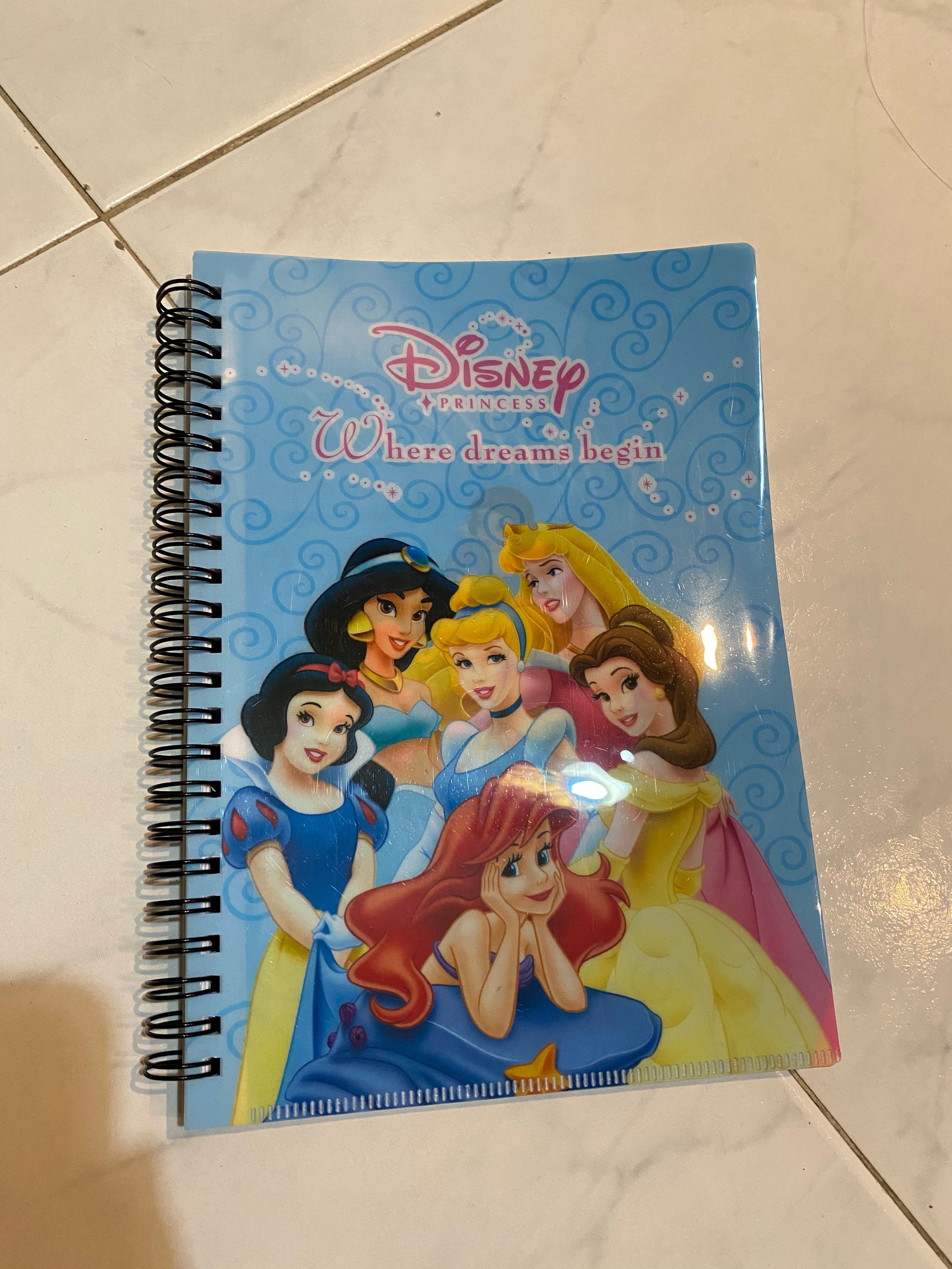 Disney princesses note book (snow white, ariel, belle, cinderella ...