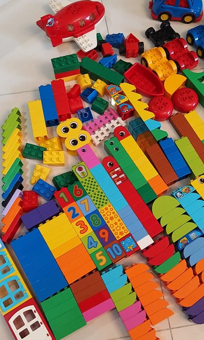 DUPLO Blocks + Airplane + Boat + Cars + Train + Windows + Door, Hobbies ...